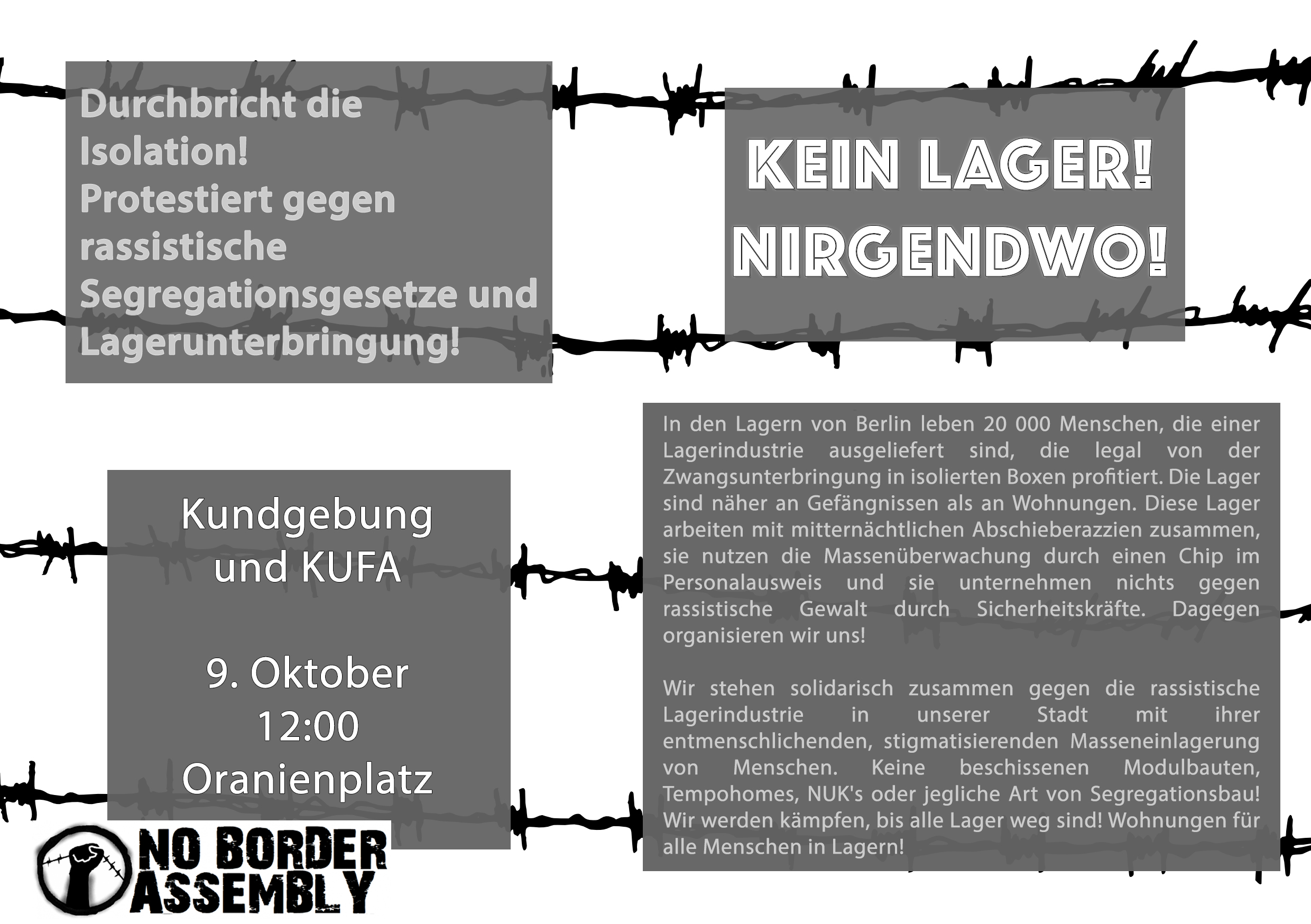 KEINE LAGER NIRGENDWO Kundgebung Und K fa Am 9 Oktober 12 Uhr keine-lager-nirgendwo-kundgebung-und-k-fa-am-9-oktober-12-uhr